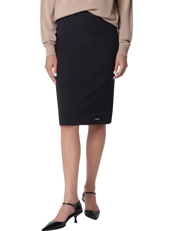 Miu Miu Stretch Poplin Pencil Skirt - Black