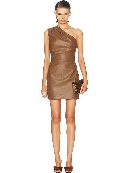 Ronny Kobo Pelle Dress - Saddle