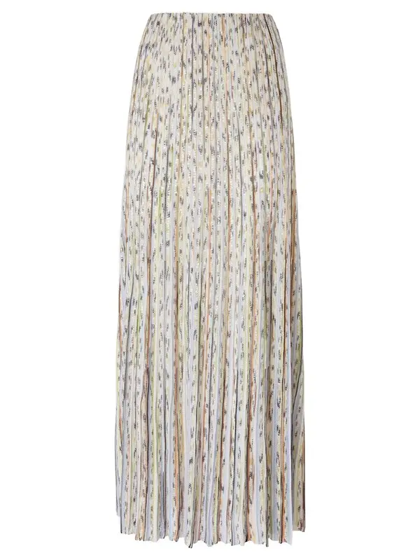 Missoni Flame Ribbed Viscose Long Skirt With Sequins - Multicoloured