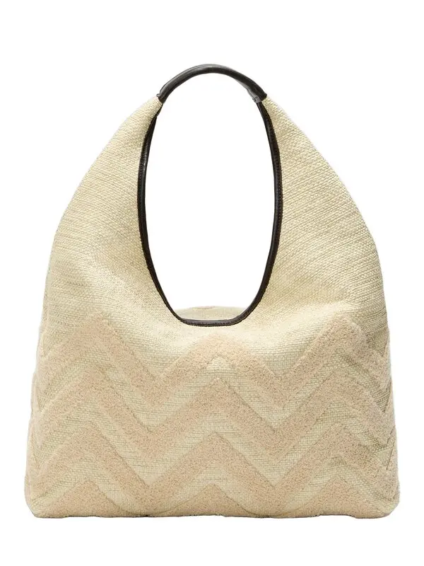 Missoni Leather And Canvas Hobo Bag - Multicoloured