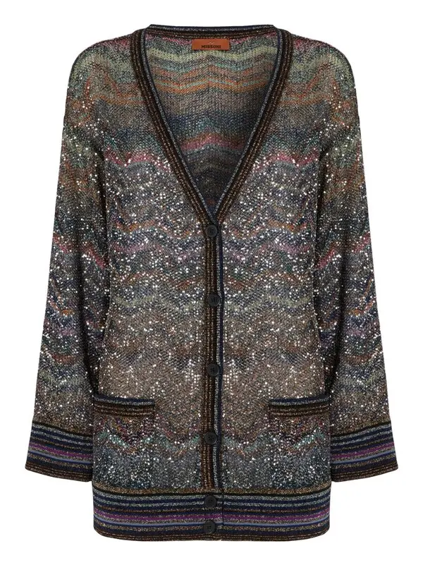 Missoni Oversized V-neck Cardigan With Zigzag Pattern - Multicoloured