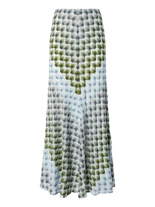 Missoni Long Viscose Lamé Skirt With Lace Motif - Multicoloured