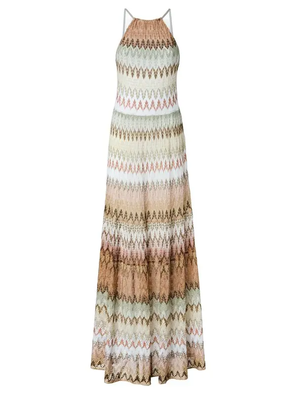 Missoni Long Dress In Zig Zag Lace - Multicoloured