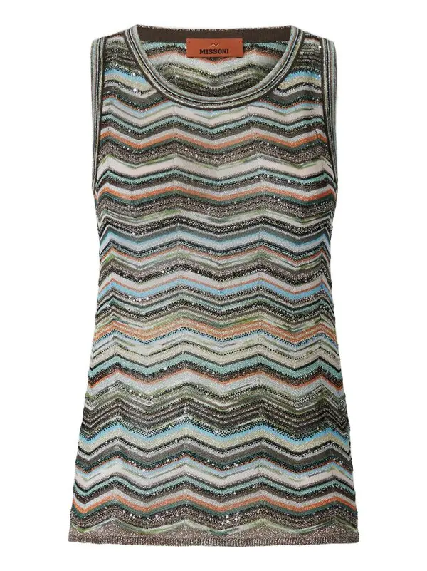 Missoni Sleeveless Chevron Viscose-blend Top - Multicoloured