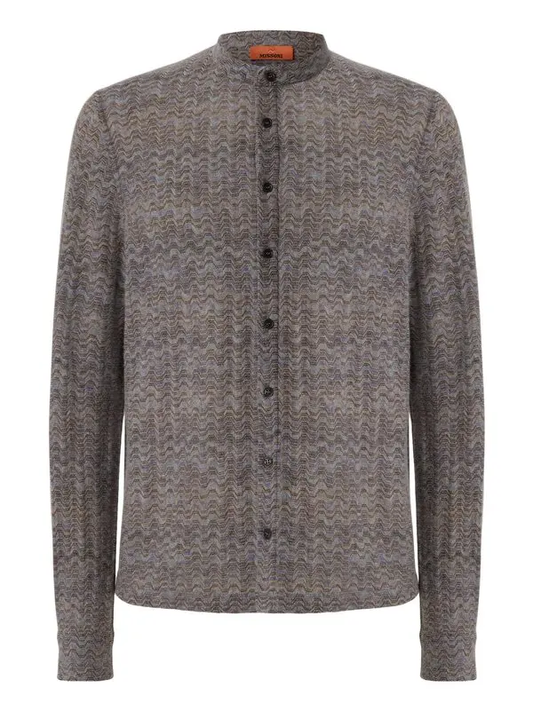 Missoni Cashmere And Viscose Shirt With Band Collar - Multicoloured