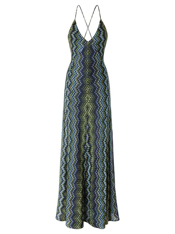 Missoni Long Viscose Dress With Snake Motif - Multicoloured