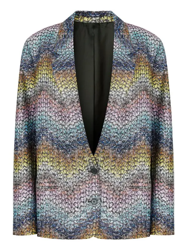 Missoni Oversized Single-breasted Blazer In Viscose Lamé With Sequins - Multicoloured