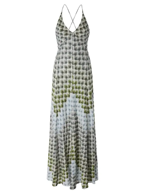 Missoni Long Viscose Lamé Dress With Crossed Straps - Multicoloured