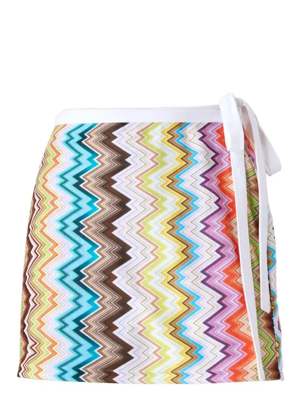 Missoni Mini Pareo Skirt In Printed Terry - Multicoloured