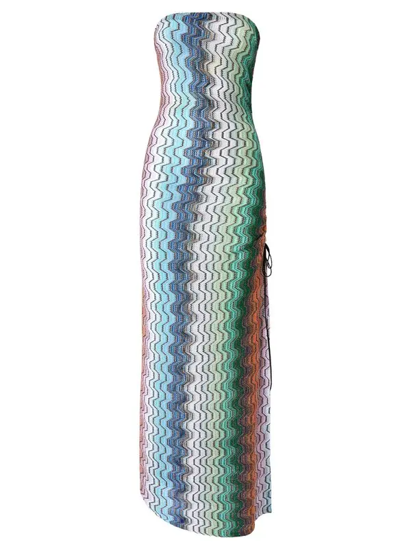 Missoni Long Cover-up With Greek Motif And Side Slit - Multicoloured