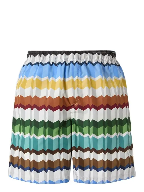 Missoni Long Printed Swim Shorts With Elastic Waistband - Multicoloured