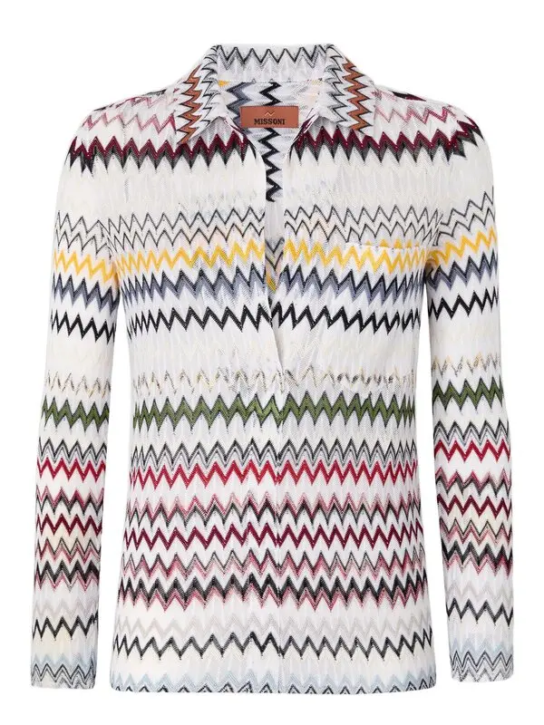 Missoni Zigzag Cotton And Viscose Blouse With V-neckline - Multicoloured