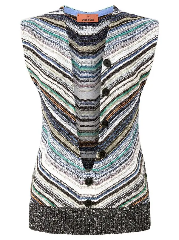 Missoni Striped Vest With Sequin Appliqu - Multicoloured