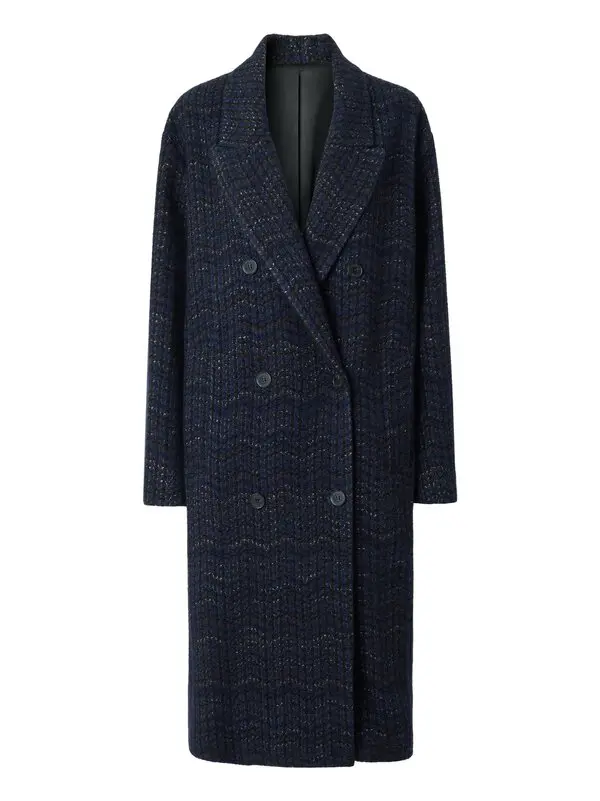 Missoni Double-breasted Cashmere And Viscose Coat - Blue