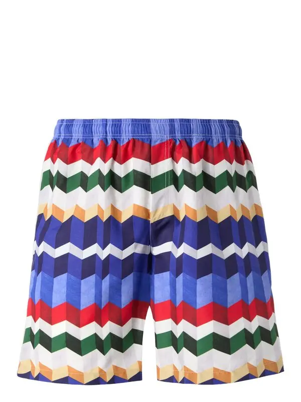 Missoni Long Swim Shorts With 3d Zigzag Print - Multicoloured