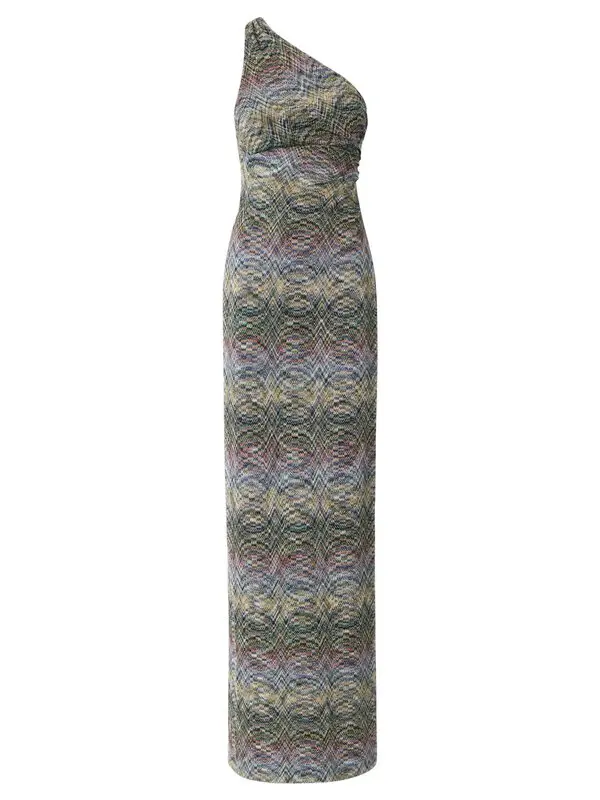 Missoni One-shoulder Space-dye Viscose Long Dress - Multicoloured