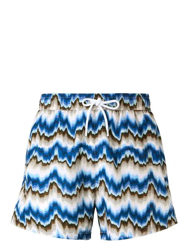 Missoni Printed Swim Shorts With Drawstring Waist - Multicoloured