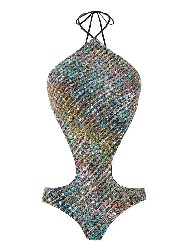 Missoni Trikini With Halterneck Neckline And Sequins - Multicoloured