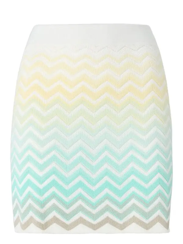 Missoni Chevron Dégradé Cotton And Viscose Mini Skirt - Multicoloured