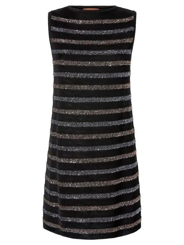 Missoni Sleeveless Striped Mini Dress With Sequins - Multicoloured