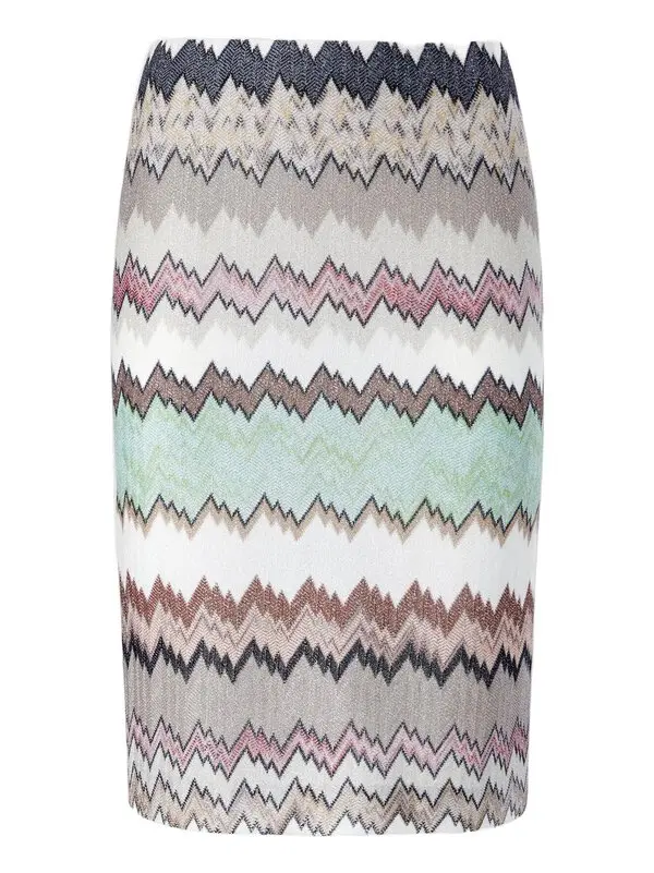 Missoni Viscose Lamé Midi Skirt With Slit - Multicoloured