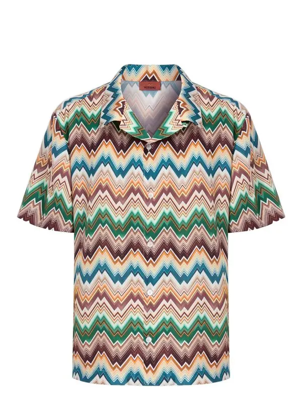 Missoni Bowling Shirt With Irregular Zig Zag Print - Multicoloured