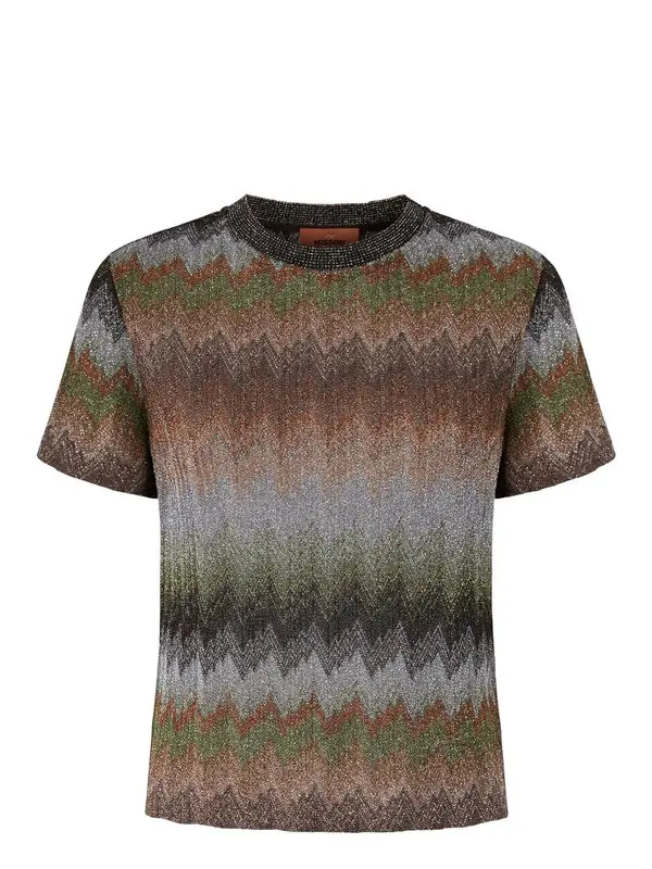 Missoni Viscose Lamé Snake-pattern Crewneck T-shirt - Multicoloured