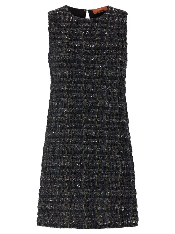 Missoni Mini Dress With Check Pattern - Blue
