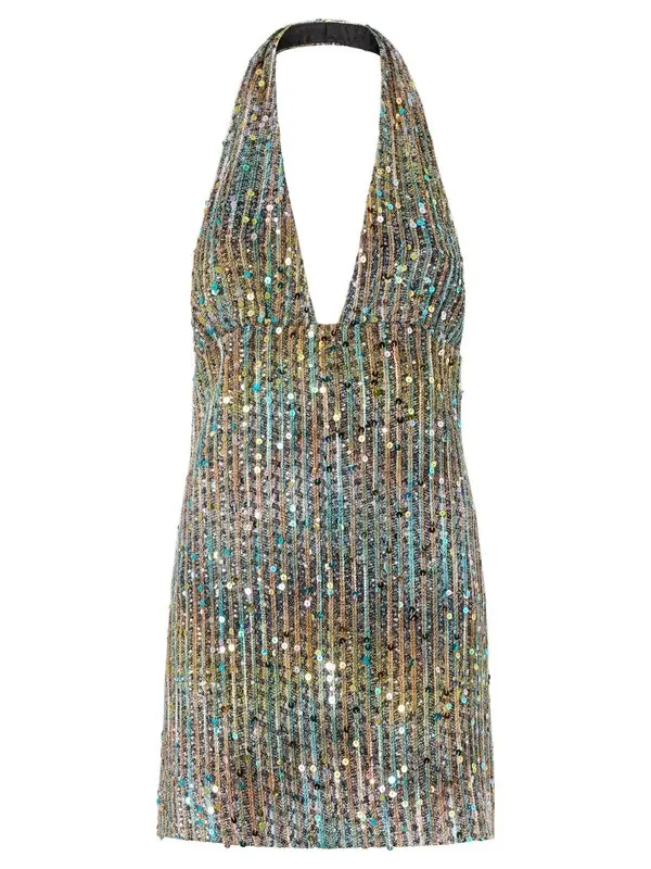 Missoni Mini Dress With Open Back And Sequin Appliqu - Multicoloured