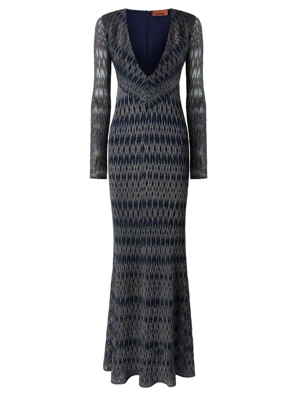 Missoni 3d Diamond Mixed Viscose Gown - Blue
