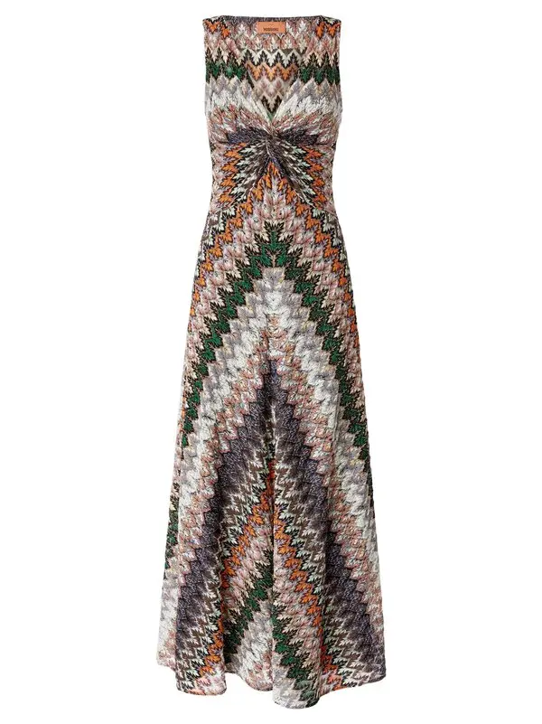 Missoni Sleeveless Gown With Tie Neckline - Multicoloured