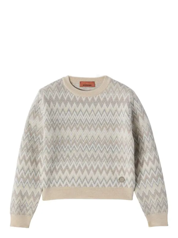 Missoni Wool Crewneck Sweater - Beige& Silver
