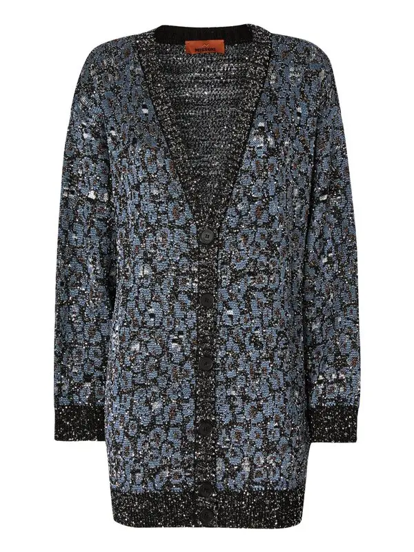 Missoni Oversized Cardigan In An Animal-print Jacquard Knit - Multicoloured