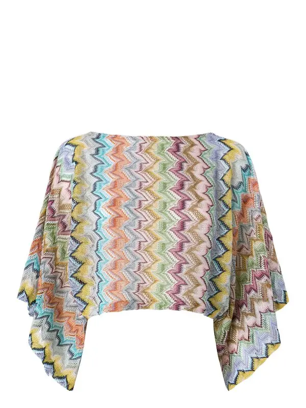 Missoni Viscose Lamé Cover-up Top With Batwing Sleeves - Multicoloured