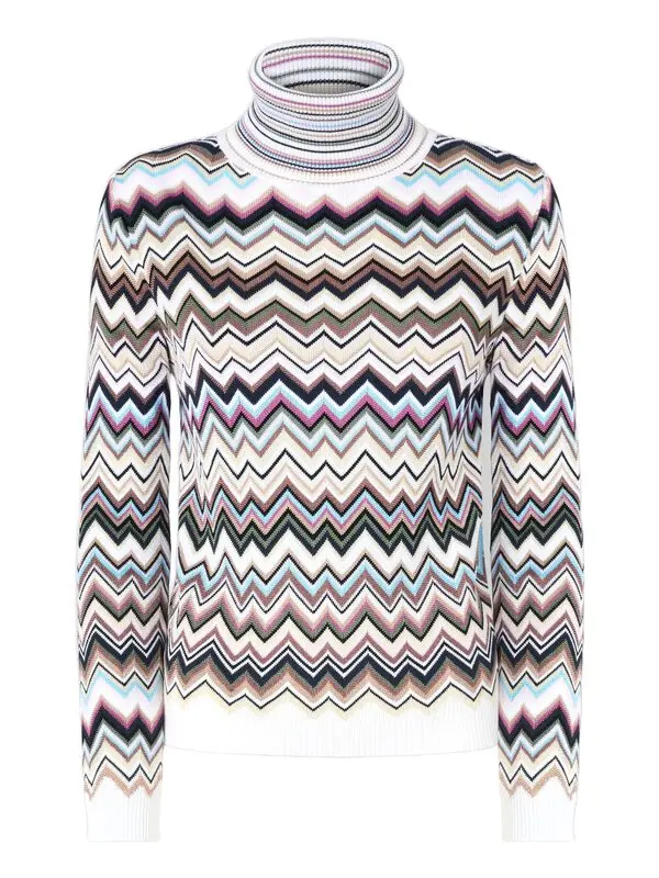 Missoni Zig Zag Wool And Viscose Turtleneck Sweater - Multicoloured