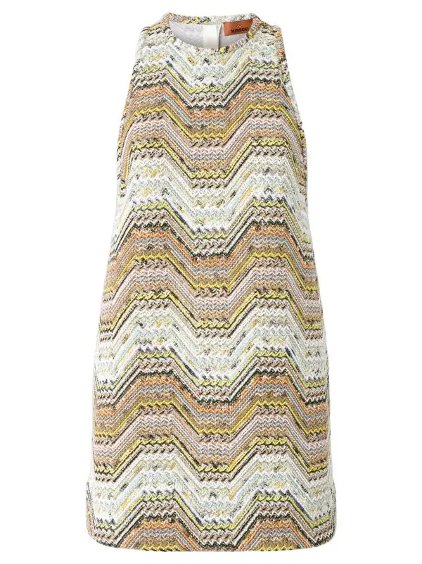 Missoni Sleeveless Mini Dress In Wool Blend - Multicoloured