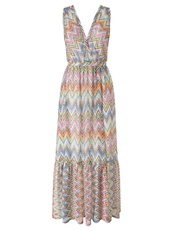Missoni Long Zig Zag Tulle Cover-up Dress - Multicoloured