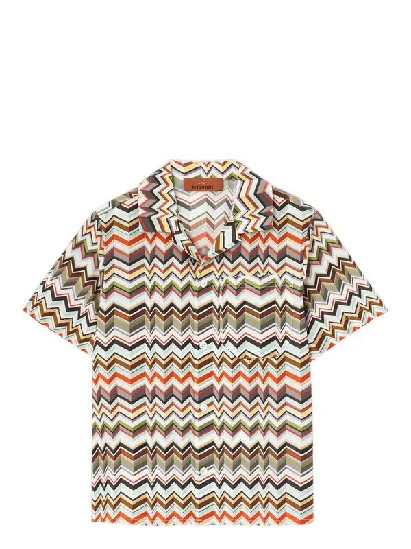 Missoni Pure Cotton Zig Zag Motif Shirt - Multicoloured