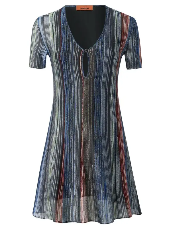 Missoni Short-sleeve Striped Mini Dress - Multicoloured