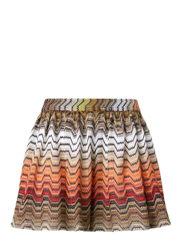 Missoni Shorts In Viscose Lamé Blend With Greek Motif - Multicoloured