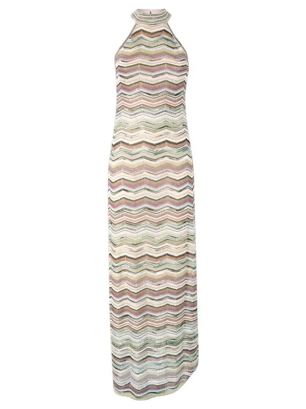 Missoni Long Dress With Halterneck And Sequins - Multicoloured