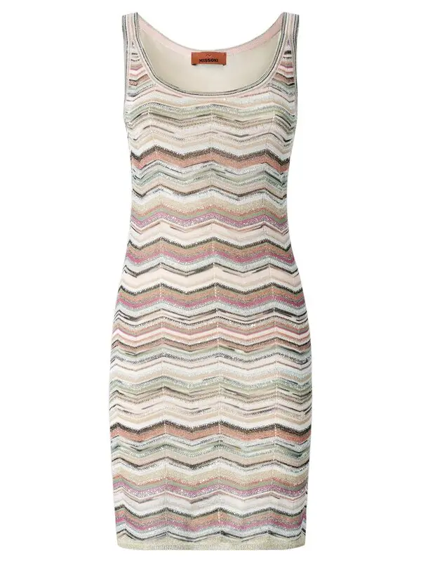 Missoni Chevron Knit Mini Dress With Sequins - Multicoloured