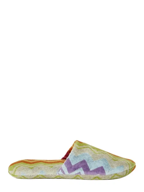 Missoni Giacomo Cotton Terry Chevron Slippers - Orange