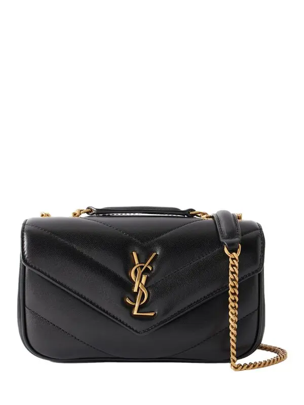 Saint Laurent Loulou Mini Matelassé Leather Shoulder Bag - Black