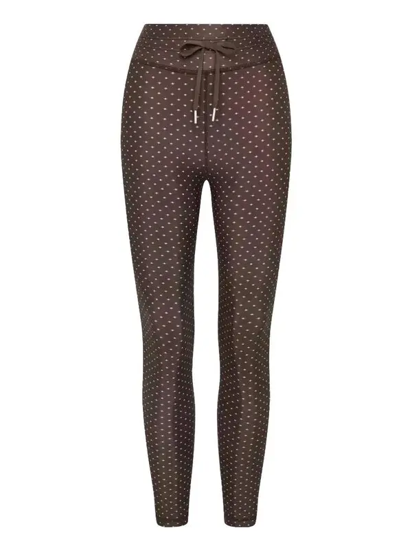 The Upside Poet Geometric-print Leggings - Brown