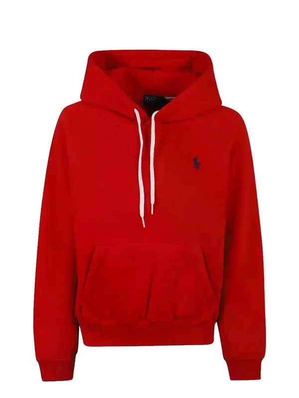 Polo Ralph Lauren Logo-embroidered Drawstring Hoodie - Red