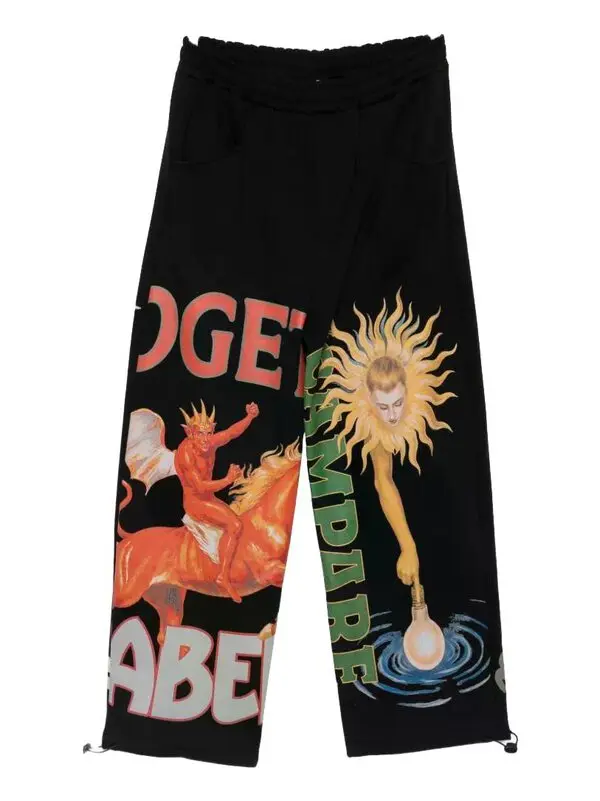 PDF Graphic-print Track Pants - Black