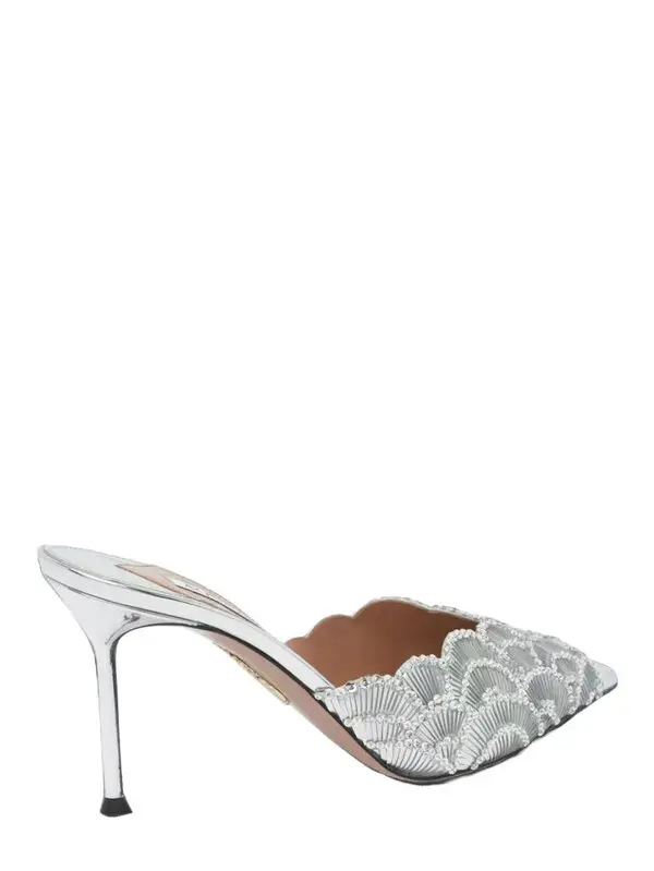 AQUAZZURA Ce Soir Mules 85 - Silver