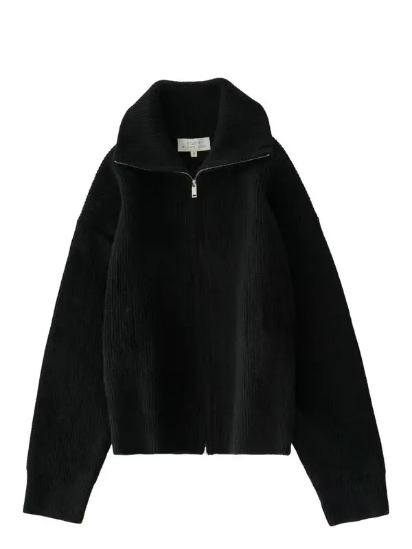 Studio Nicholson Sandos Ribbed-knit Cardigan - Black