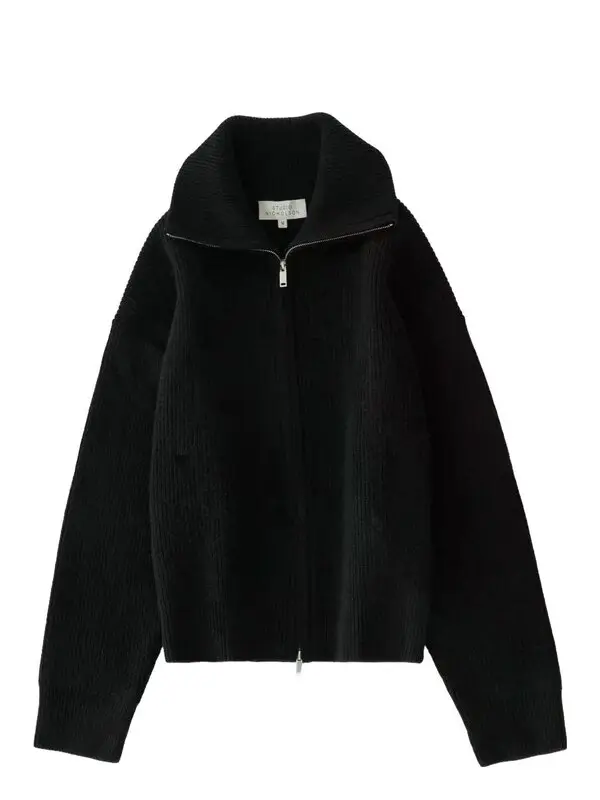 Studio Nicholson Ribbed-knit Cardigan - Black